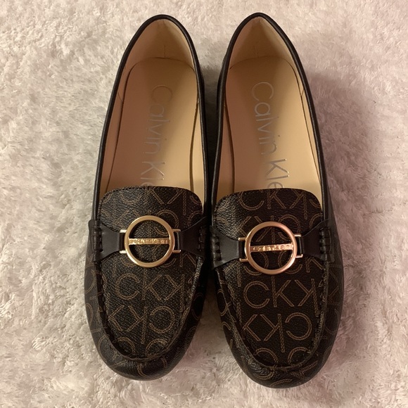 Calvin Klein | Shoes | New In Box Calvin Klein Layne Brown Multi Logo ...